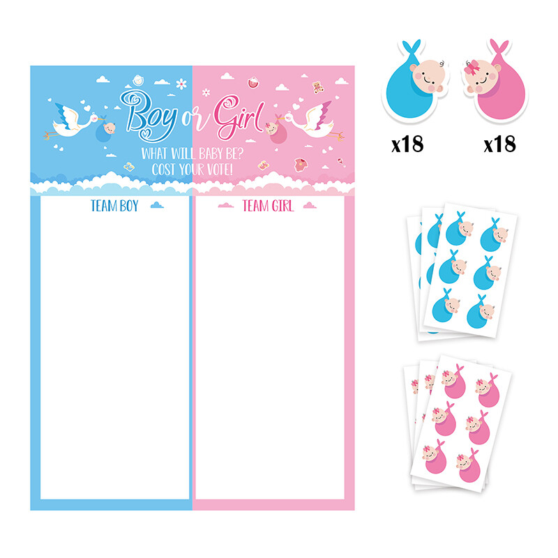 Gender Reveal Baby Ballot Basic Theme Baby Gender Reveal Voting Boards