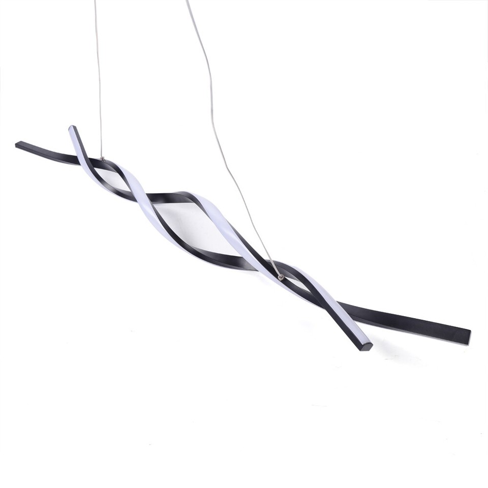 Modern Linear Wavy Kitchen Island Hanging Light LED Pendant Fixture ...