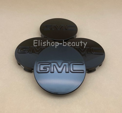 4Pc Gloss Black Center Wheel Center Hub Caps for GMC Sierra Denali ...