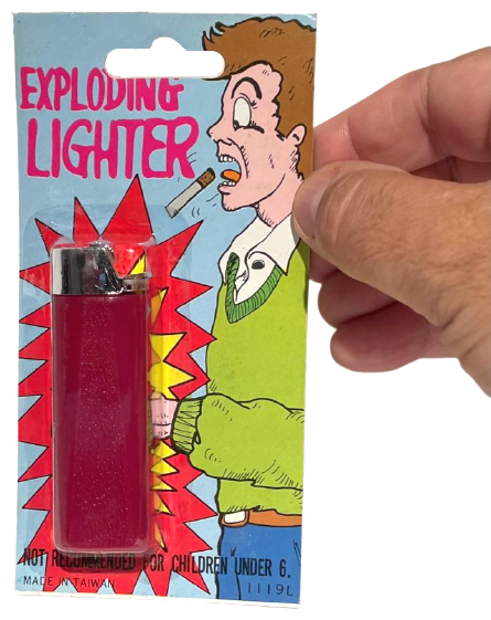 EXPLODING BANG CIGARETTE LIGHTER Cigar Smoker Prank Joke Bar Gag Bic ...