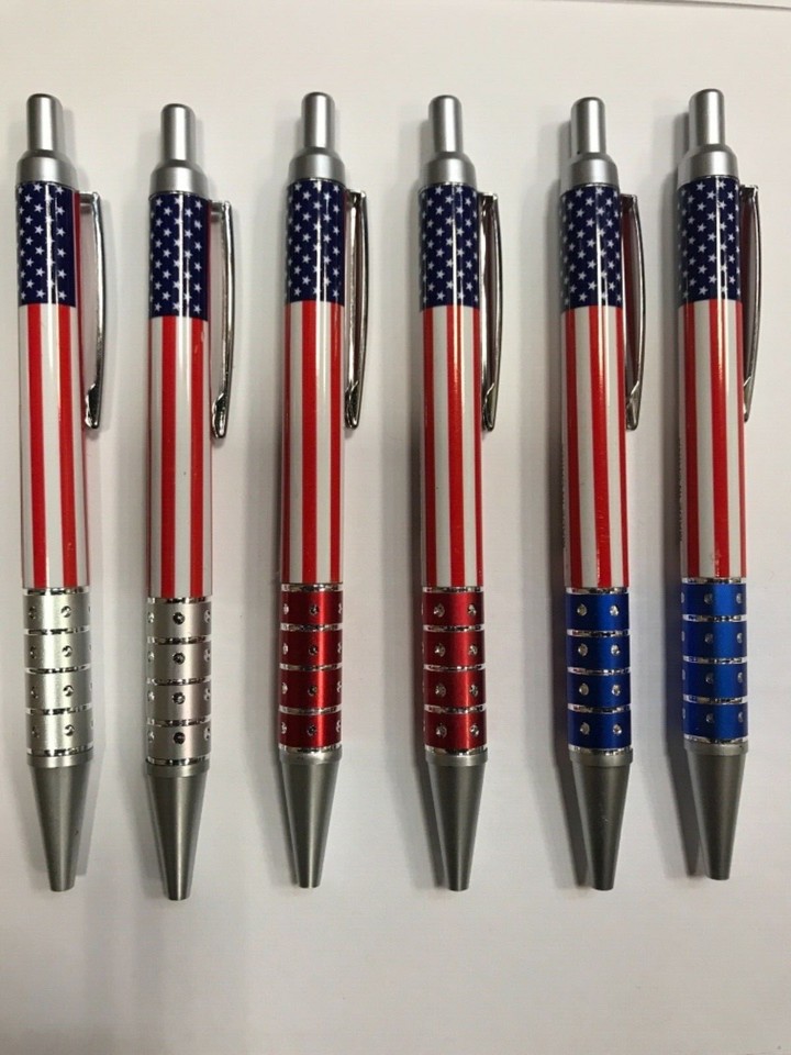 American Flag Print Ball Point Pen USA Souvenir 24 PCS Lot | eBay