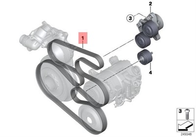 Genuine BMW E70N E71 F01N F02N F06 V Ribbed belt 6 PK X 2143 OEM ...