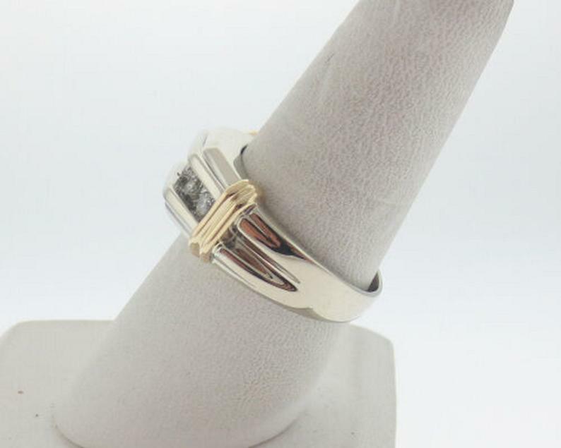 2Ct Round Lab Created Diamond Men's Wedding Band Ring 14K Two Tone Gold ...