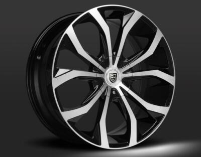22" Inch 22x9 Black & Machined Lexani Lust BLANKS Wheels Rims Blanks 26 ...
