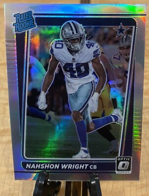2021 Optic Nashon Wright Silver Prizm Holo SP Rookie Dallas Cowboys RC ...