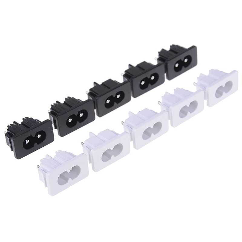 5Pcs AC250v 2.5a iec320 c8 male 2 pins power inlet socket connector~gw ...