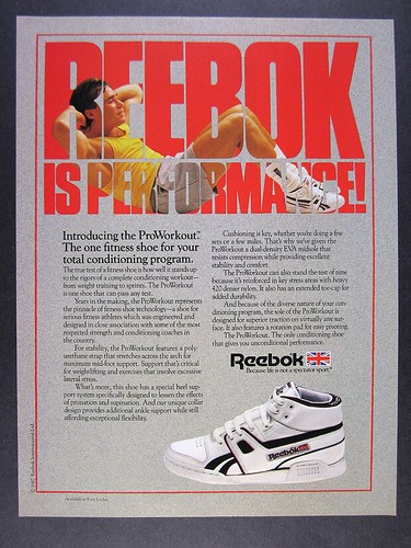 1987 Reebok Pro Workout Mid Fitness Shoe vintage print Ad | eBay