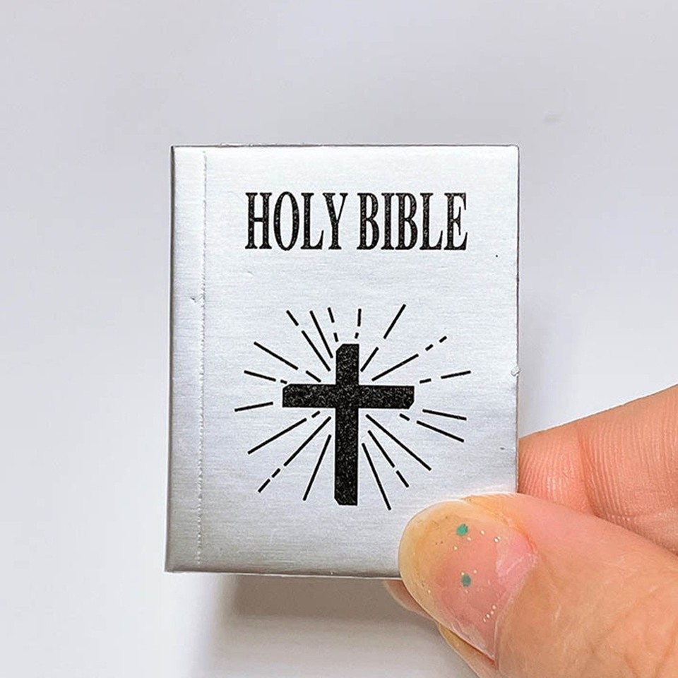 4pcs Dollhouse Bible Page Turnable Miniature Mini Bible Adornment ...