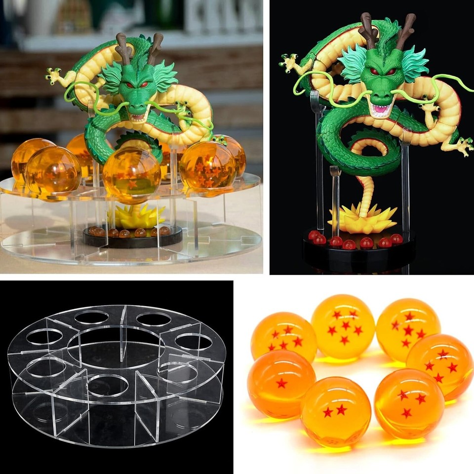 7pcs Dragon Ball Z Set Green Dragon and Dragon Balls Shenron Action ...