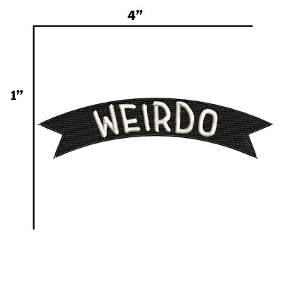 Weirdo Embroidered Patch iron-on Rocker Funny Badge Punk Gothic Name ...