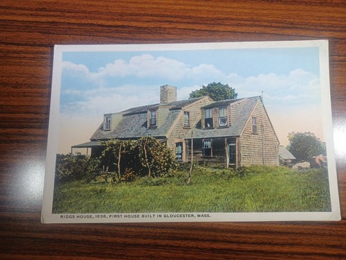 Riggs House,1638,First House Built Gloucester Mass Postcard C.T ...