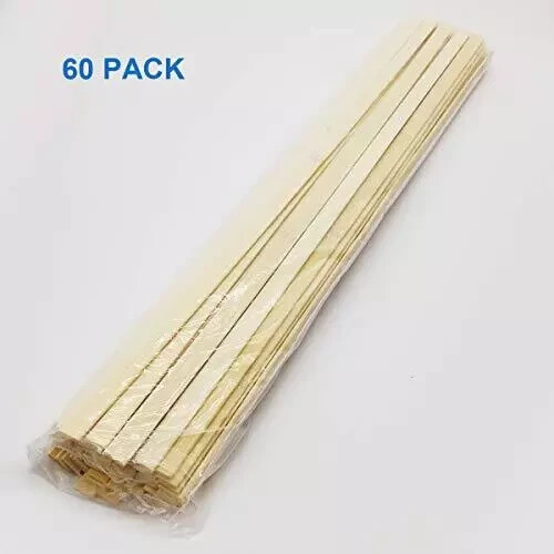 60 Pcs 15.7 Inch Strong Natural Bamboo Sticks Wooden Craft Sticks Extra ...
