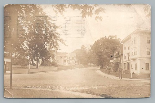 Washington Street BRIGHTON Massachusetts RPPC Oak Square BOSTON Antique ...