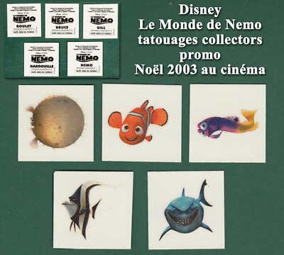 Disney Le Monde de Nemo, 5 tatouages collectors promo Noël 2003 au ...