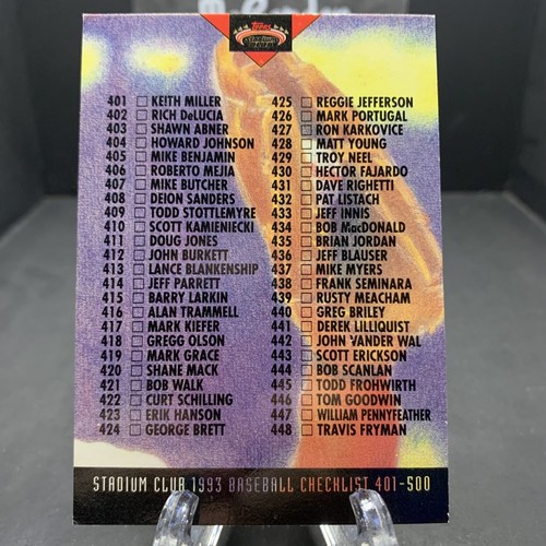 1993 Topps Stadium Club Checklist 401-500 #589 | eBay