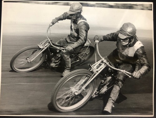 Original Photo Race Motorcycle Speedway Ken Sharples And Split Waterman ...