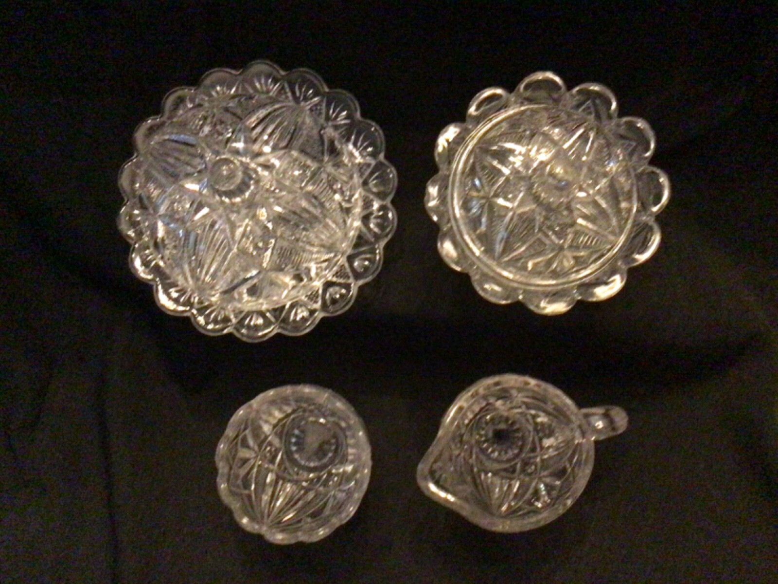 EAPG COOPERATIVE FLINT GLASS "REX" or "FANCY CUT" CHILD'S TABLE SET | eBay