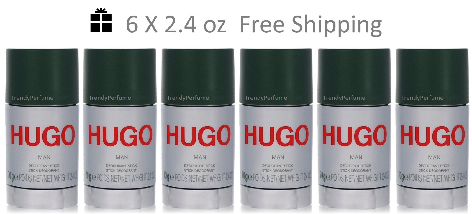 Hugo Man Deodorant Stick Cologne By Hugo Boss New 2.4oz x 6 Free Gift ...