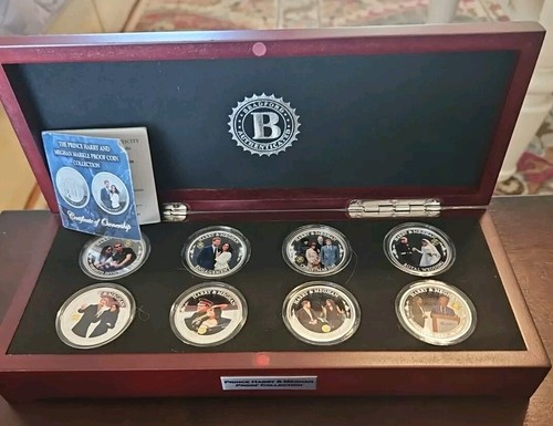 Prince Harry And Meghan Markle Proof Coin Collection In Box. 8 coins ...