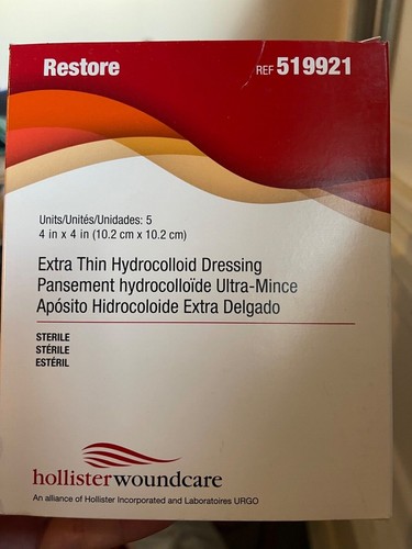 Hollister Restore Extra Thin Hydrocolloid Dressing 4'' x 4'' #519921 ...
