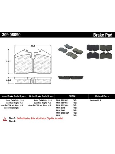 StopTech Performance ST-40 4 Piston Front Caliper Brake Pads (309.060 ...