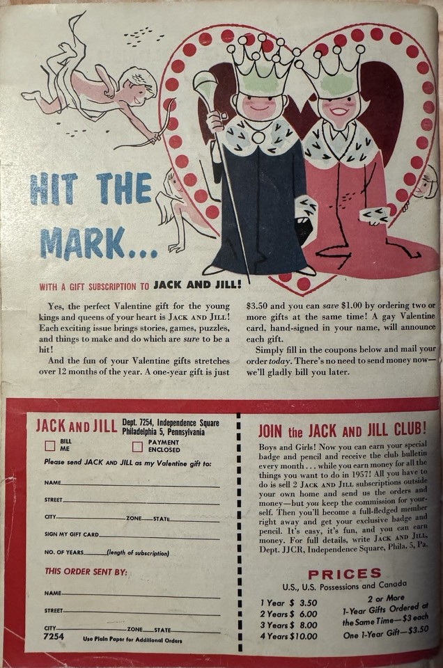 Vintage Jack and Jill Magazines for Girls & Boys Circa 1957 Fair Cond ...