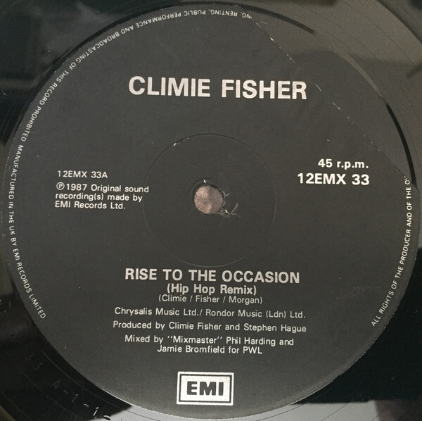 Climie Fisher - Rise To The Occasion (Hip Hop Remix) (12", Single, Bla ...