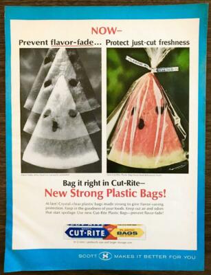 1964 Scott Cut-Rite Plastic Bags Print Ad Prevent Flavor Fade ...