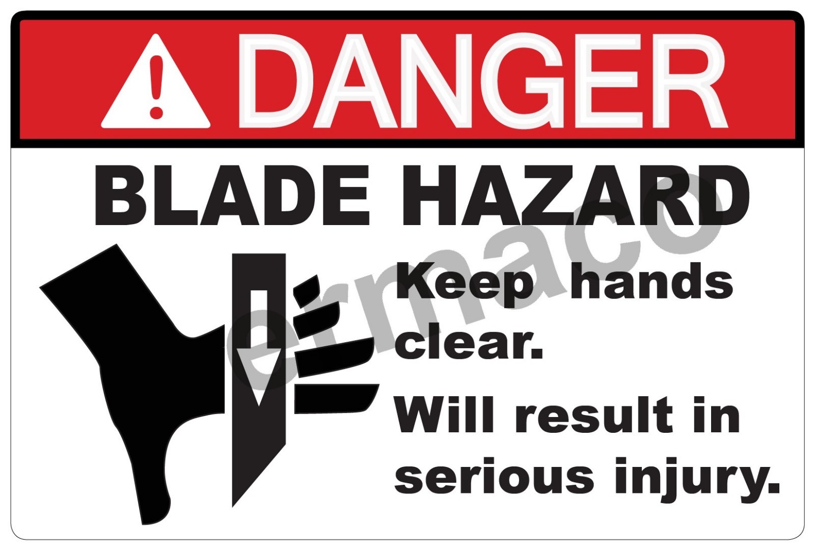 5x DANGER BLADE HAZARD PINCH POINT ANSI OSHA STICKER LABEL GLOSS ...