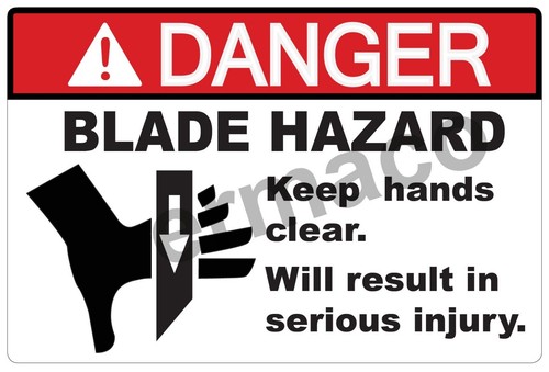 5x DANGER BLADE HAZARD PINCH POINT ANSI OSHA STICKER LABEL GLOSS ...