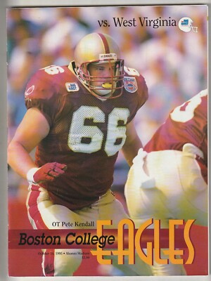 October 14, 1995 Boston College vs West Virginia Football Program---EX ...