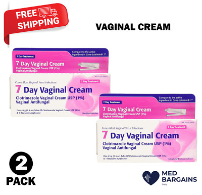 7 Day Vaginal Antifungal Cream 45g Cures Infections - 2 Pack ...