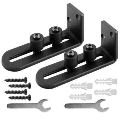 2X Adjustable Track System Sliding Rail Barn Door Hardware Steel Roller ...