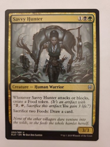 MTG Magic The Gathering Card Savvy Hunter Creature Human Warrior Green ...