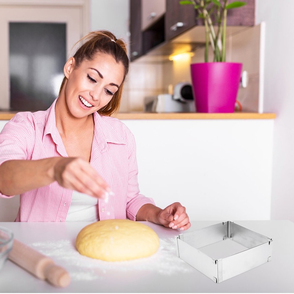 Adjustable Square Cake Mold Stainless Steel Mousse Mould Cake Baking ...