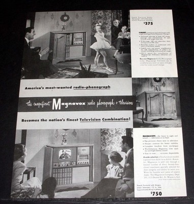 1949 OLD MAGAZINE PRINT AD, MAGNIFICENT MAGNAVOX RADIOS, PHONOS ...