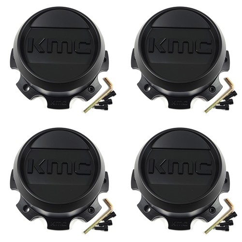 4x KMC Wheel Center Hub Caps 6-3/4"OD 3"H Bolt-On Closed-End T163H170-8 ...