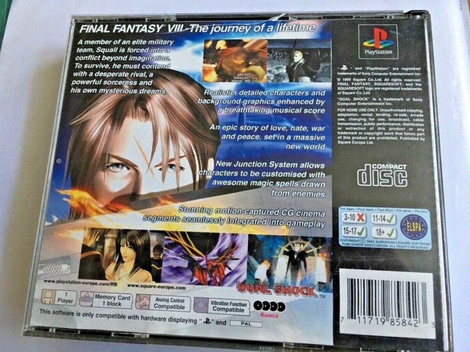 PS1 Final Fantasy V111 game 1 disc missing | eBay UK