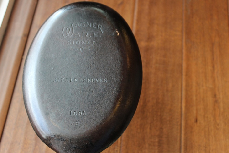 Wagner Ware Stylized Logo Sizzle Server Oval Cast Iron Skillet 1095B | eBay