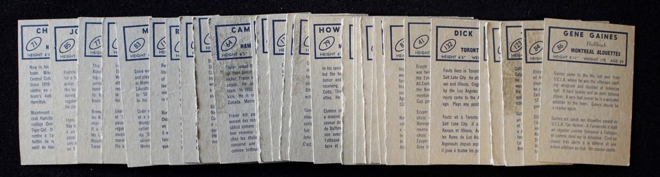1962 Topps CFL FOOTBALL CARD SET - 1 7/8 x 2 1/2" | eBay
