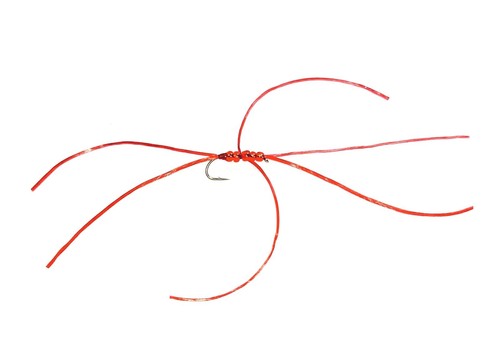 3 x Red Apps Bloodworm Blood Worm Flexi Floss Trout Fly Flies, 6 Legs ...