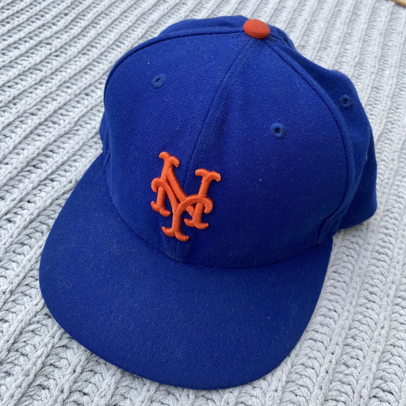 New York Mets Fitted Cap Blue Hat Mens Sz 7 New Era MLB Baseball 50th ...