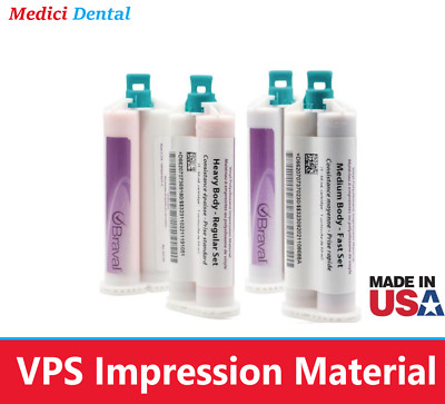 DENTAL HEAVY BODY FAST SET VPS IMPRESSION MATERIAL 4 X 50ML CARTRIDGES ...