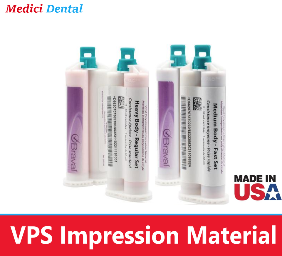 DENTAL HEAVY BODY FAST SET VPS IMPRESSION MATERIAL 4 X 50ML CARTRIDGES ...