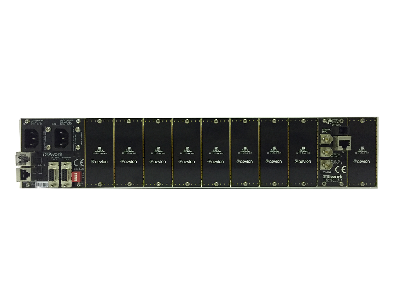 Nevion 2RU modular frame for 10 modules and 2 PSU | eBay