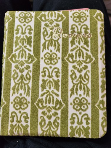 Vintage Felt Flocked Recipe Book. MCM Avocado Color. Made in Japan | eBay