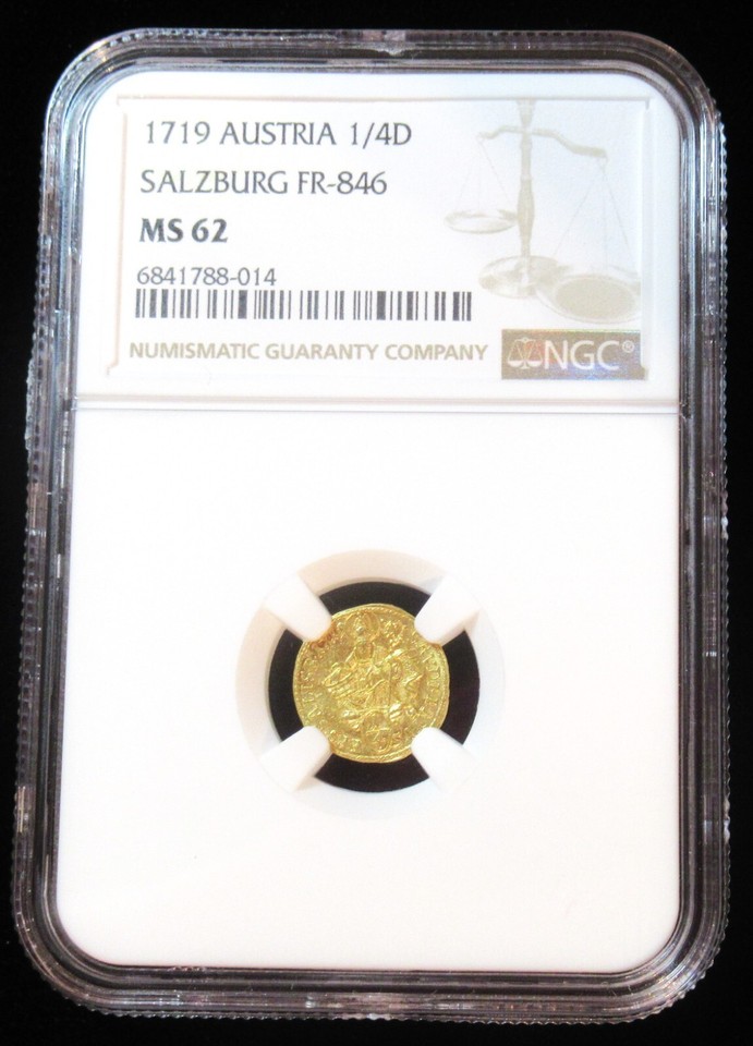 Austria: Salzburg. Franz Anton gold 1/4 Ducat 1719 MS62 NGC, KM297. | eBay