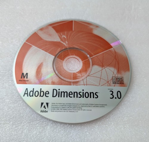 Vintage Adobe Dimensions 3 CS For Macintosh With License Key 1997 | eBay