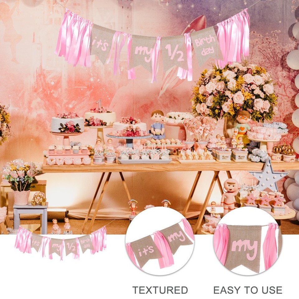 Birthday Chair Flag Decor High Chair Banner Cloth String Flag 1/2 ...