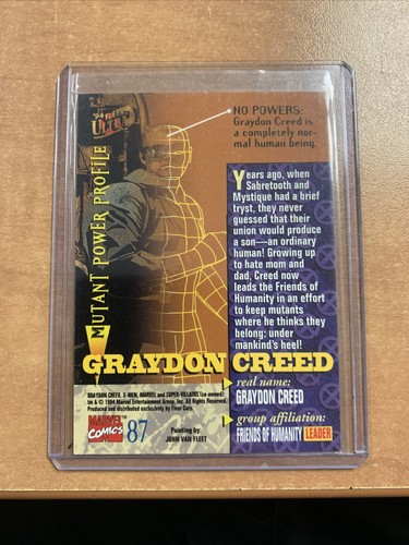 1994 Fleer Ultra X-men cards - Graydon Creed #87 | eBay
